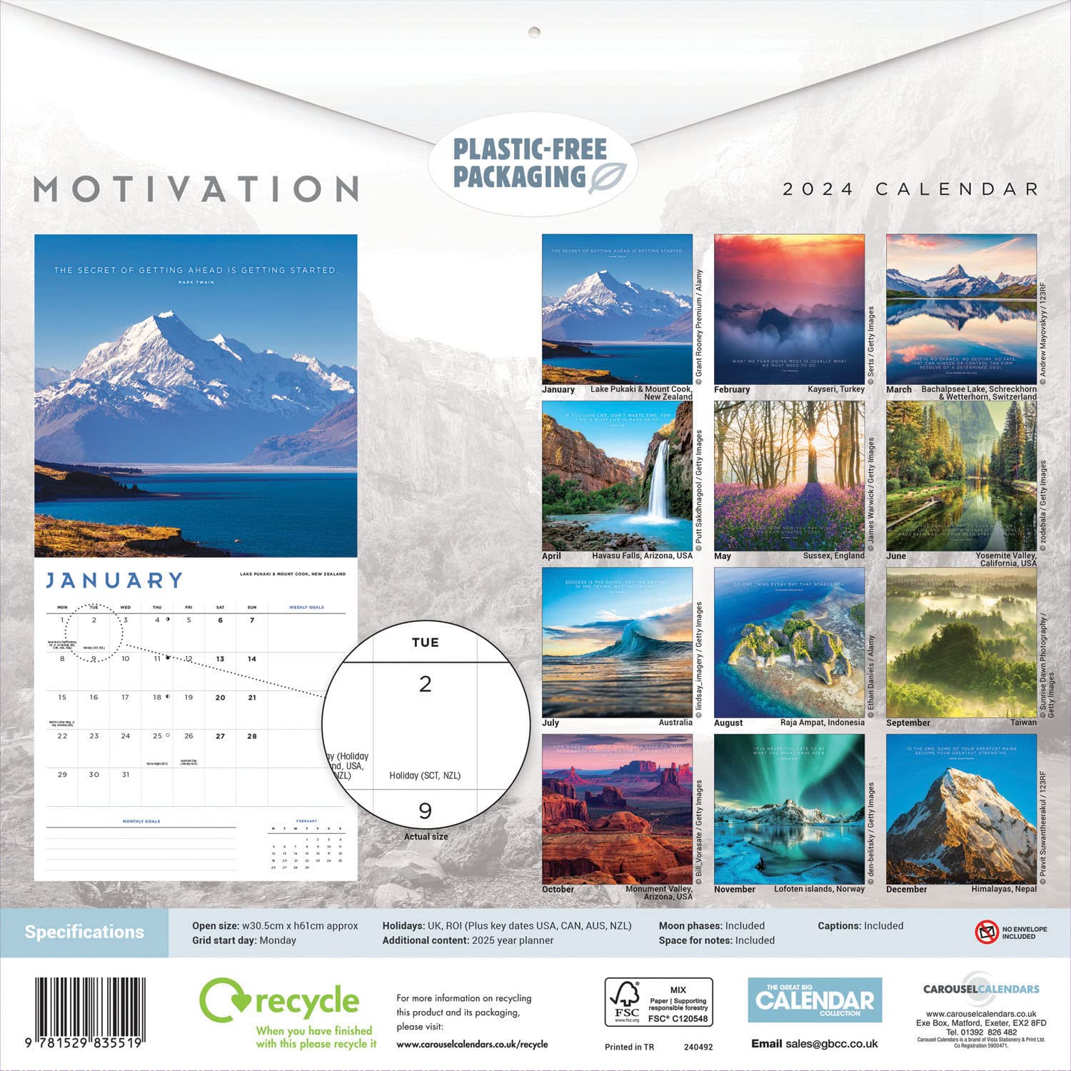 Motivation - 2024 Wall Calendar by Carousel Calendars | 9781529835519 ...