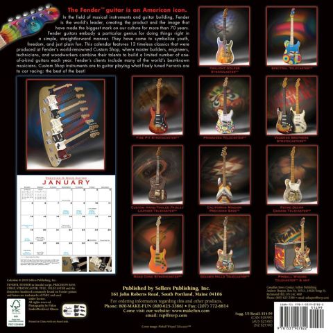 Fender : Custom Shop Guitars - 2020 Wall Calendar by Sellers Publishing ...