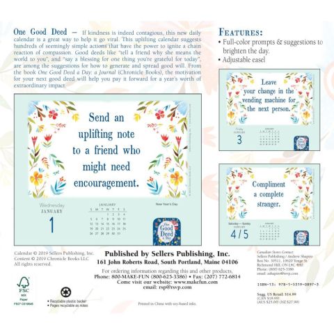 One Good Deed a Day - 2020 Daily Desk Calendar by Sellers Publishing ...