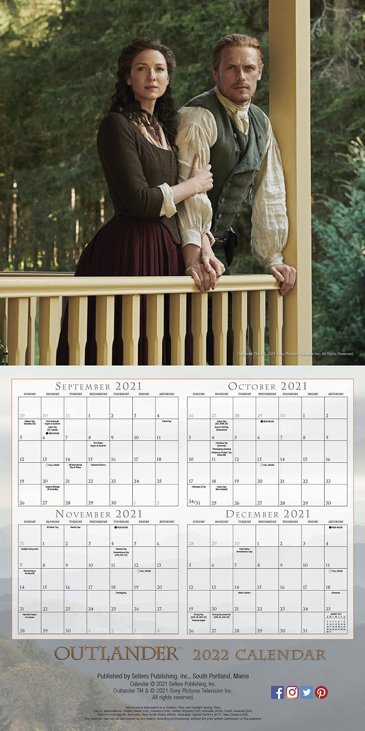 Outlander: 2022 Wall Calendar by Sellers Publishing | 9781531912581 ...