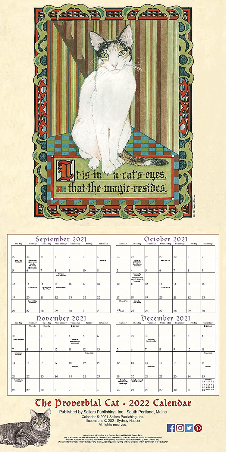 The Proverbial Cat - 2022 Wall Calendar, Feline Inspirations by Sydney ...
