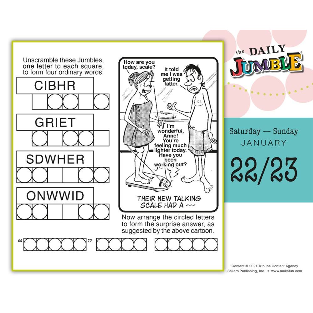 The Daily Jumble - 2022 Daily Desk Calendar by Tribune Content Agency ...