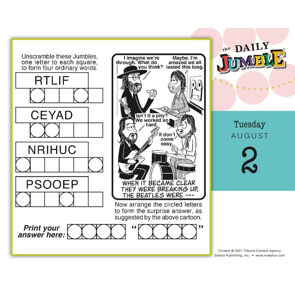 The Daily Jumble - 2022 Daily Desk Calendar by Tribune Content Agency ...