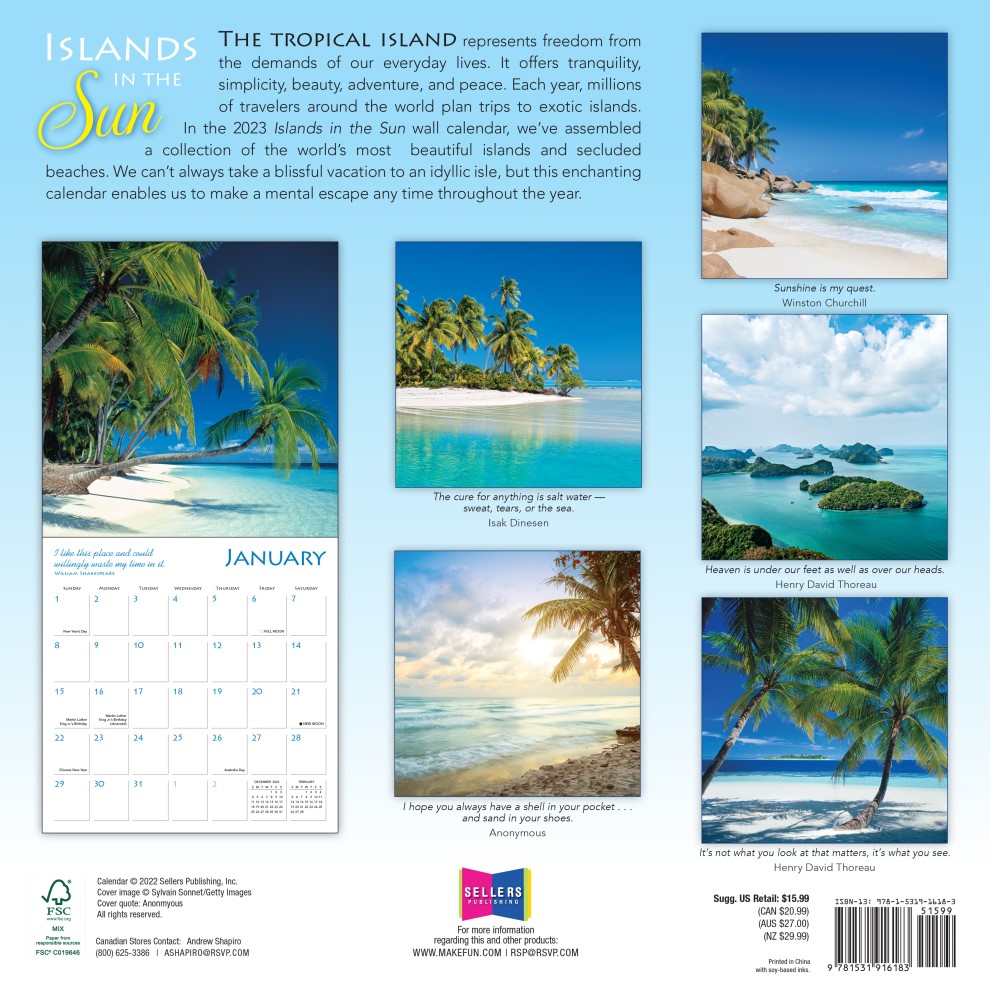 Islands in the Sun - 2023 Wall Calendar by Sellers Publishing ...