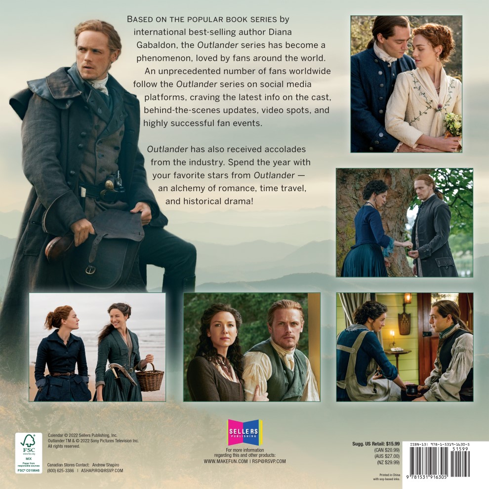Outlander - 2023 Wall Calendar by Sellers Publishing | 9781531916305 ...