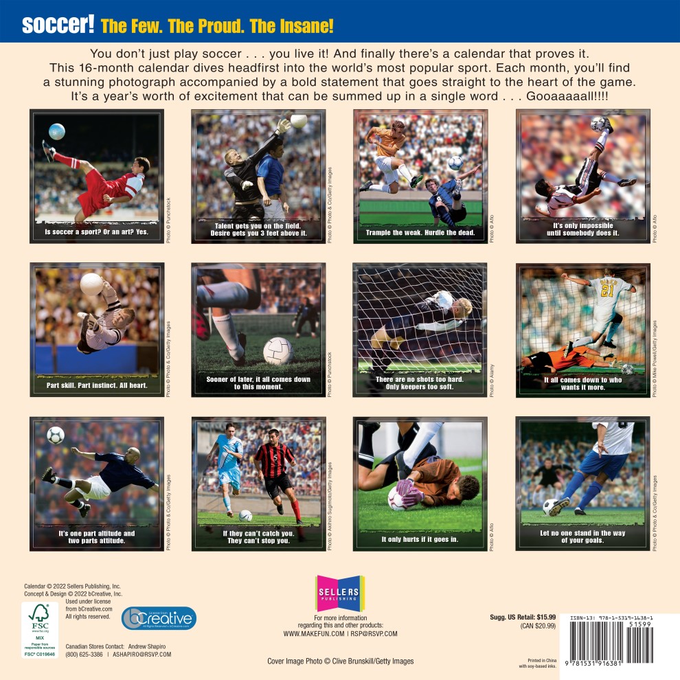 Soccer - 2023 Wall Calendar by Bcreative | 9781531916381 | Booktopia