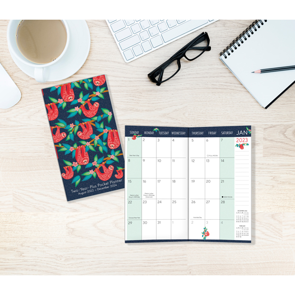 Swinging Sloth - 2023 Pocket Diary (Two-Year-Plus Pocket Planner ...