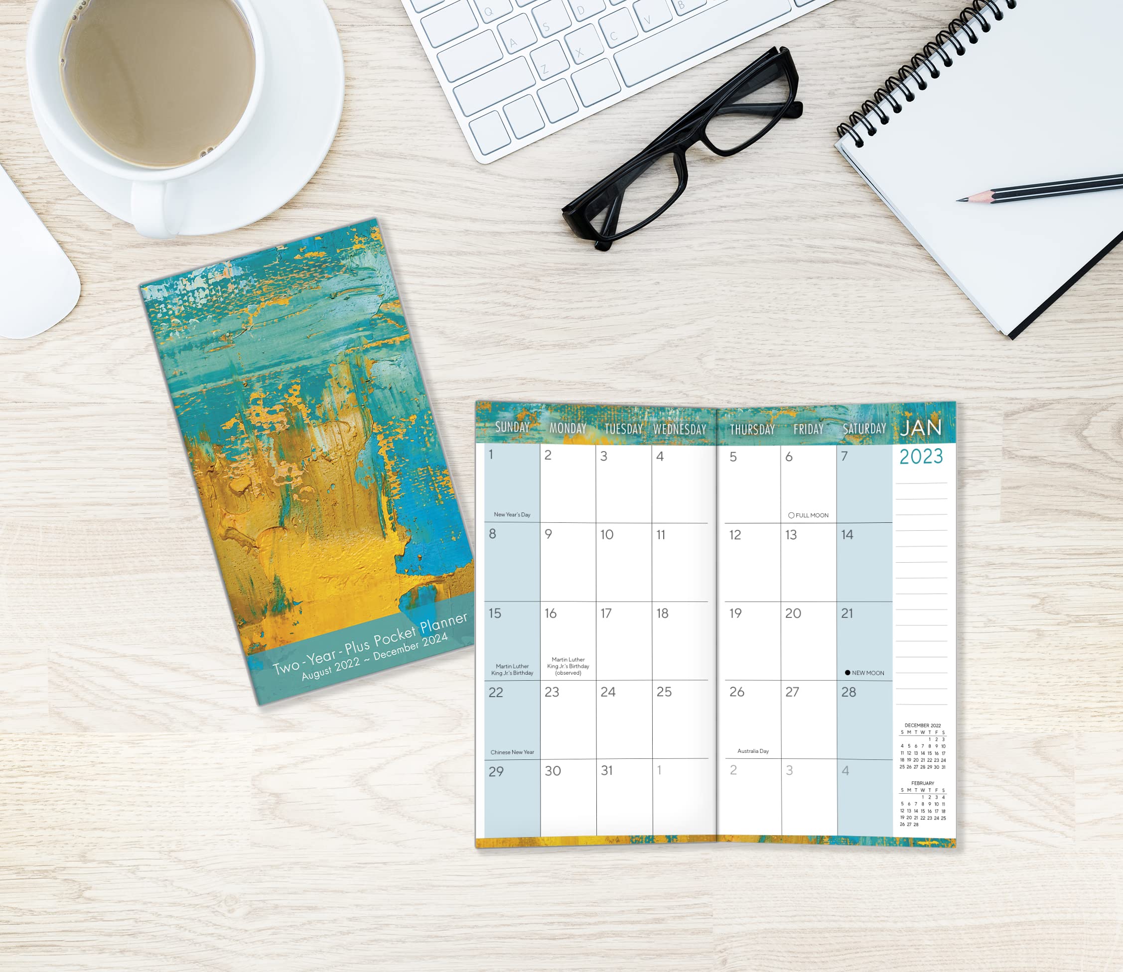 Gilded Turquoise - 2023 Pocket Diary (Two-Year-Plus Pocket Planner ...
