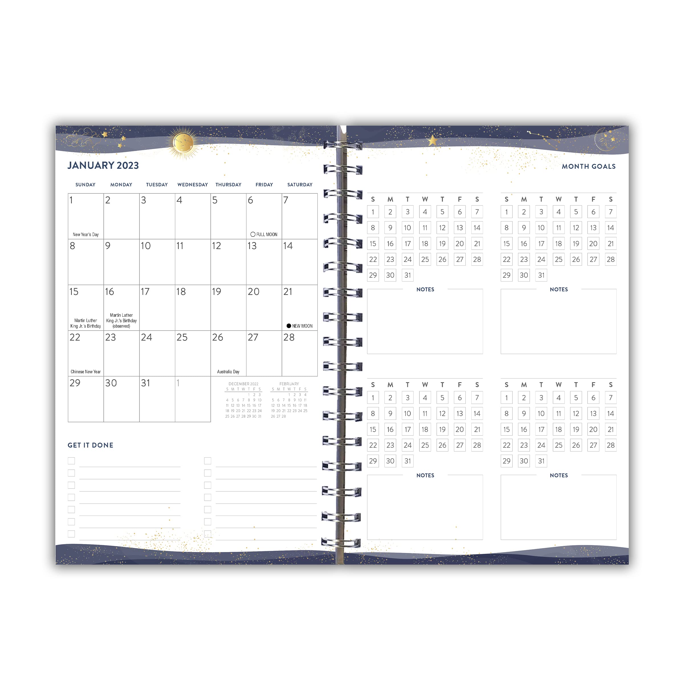 Goal Getter : 2023 Weekly & Monthly Lifestyle Planner - Mystic Cosmos ...