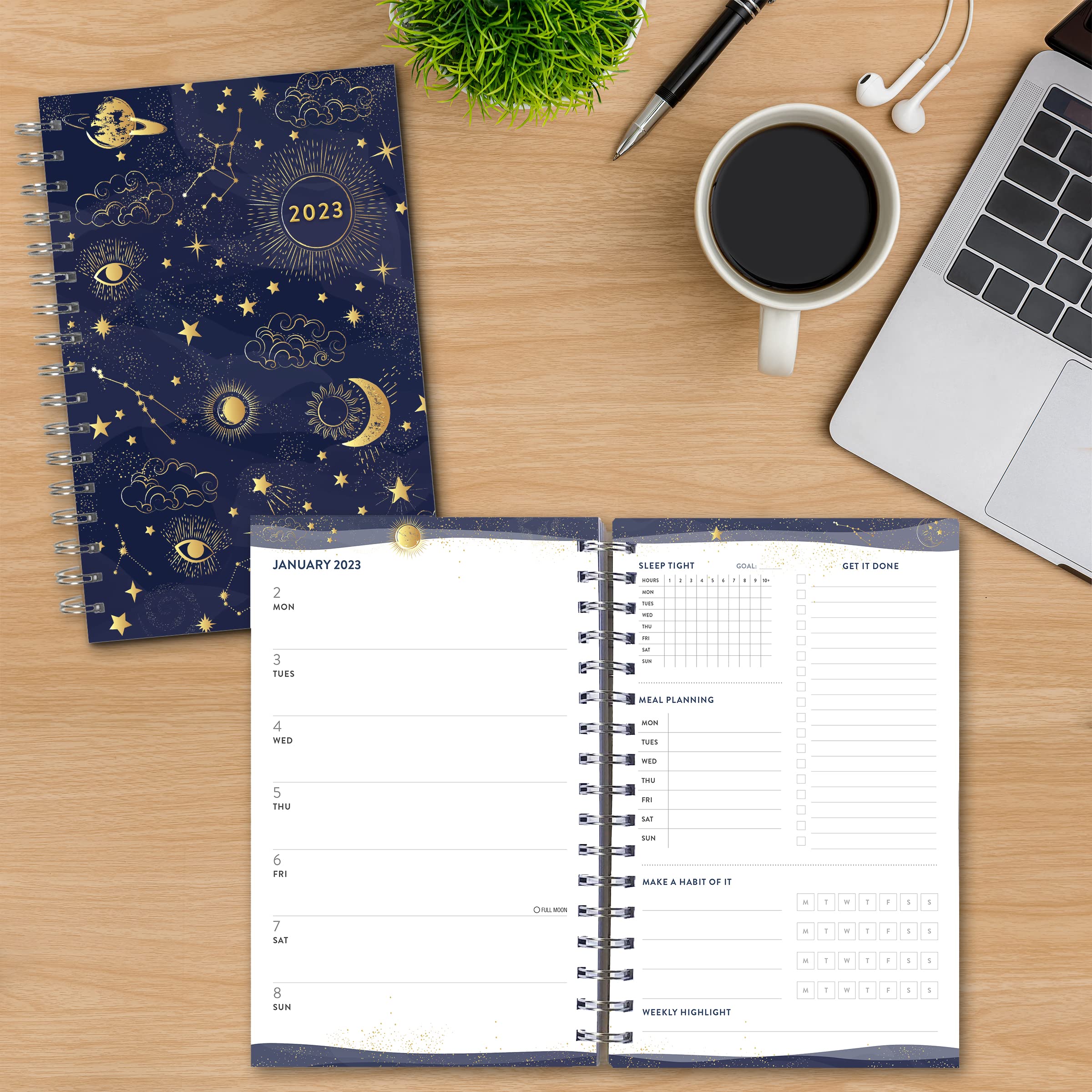 Goal Getter : 2023 Weekly & Monthly Lifestyle Planner - Mystic Cosmos ...