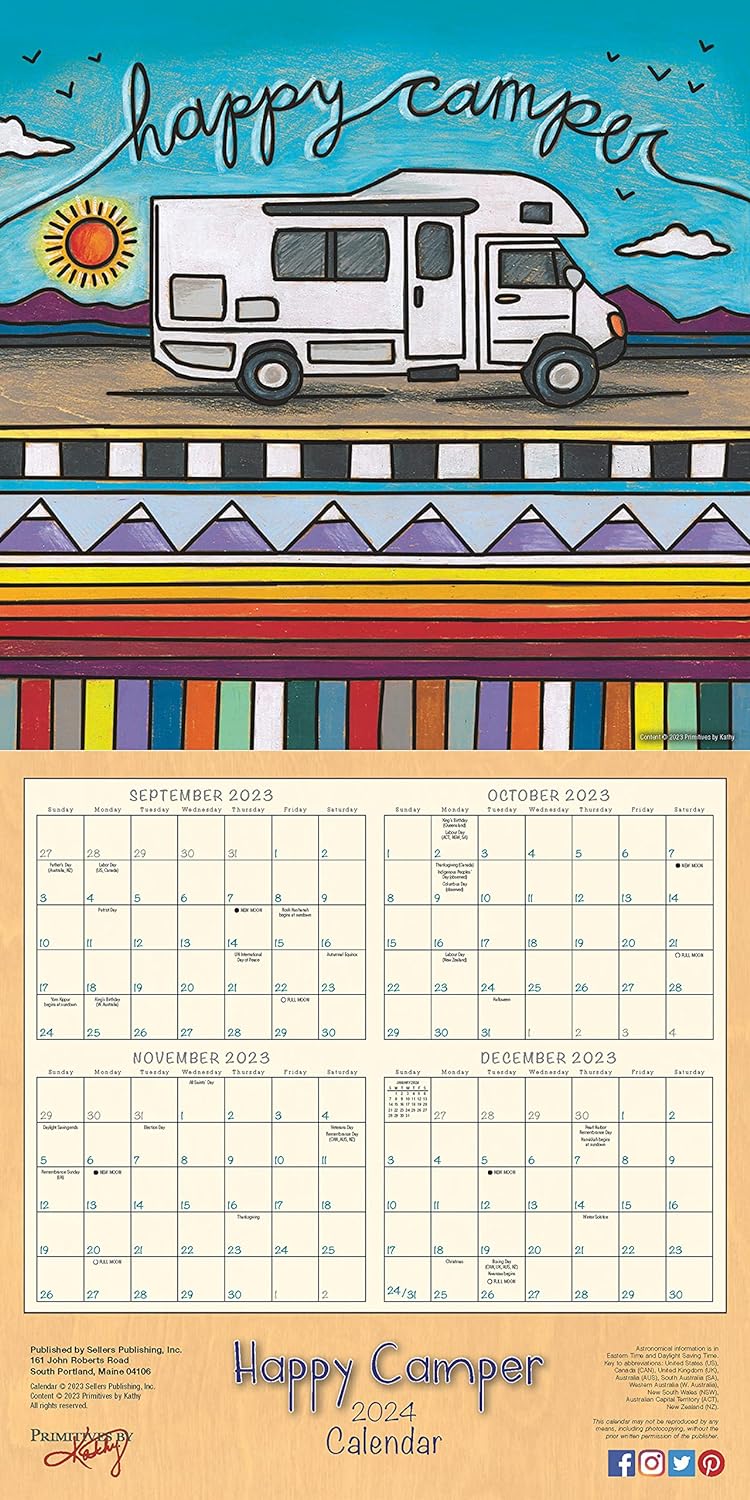 Happy Camper - 2024 Wall Calendar, Primitives by Kathy by Phillips ...