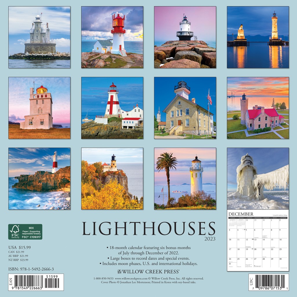 Lighthouses 2023 Wall Calendar by Willow Creek Press | 9781549226663 | Booktopia