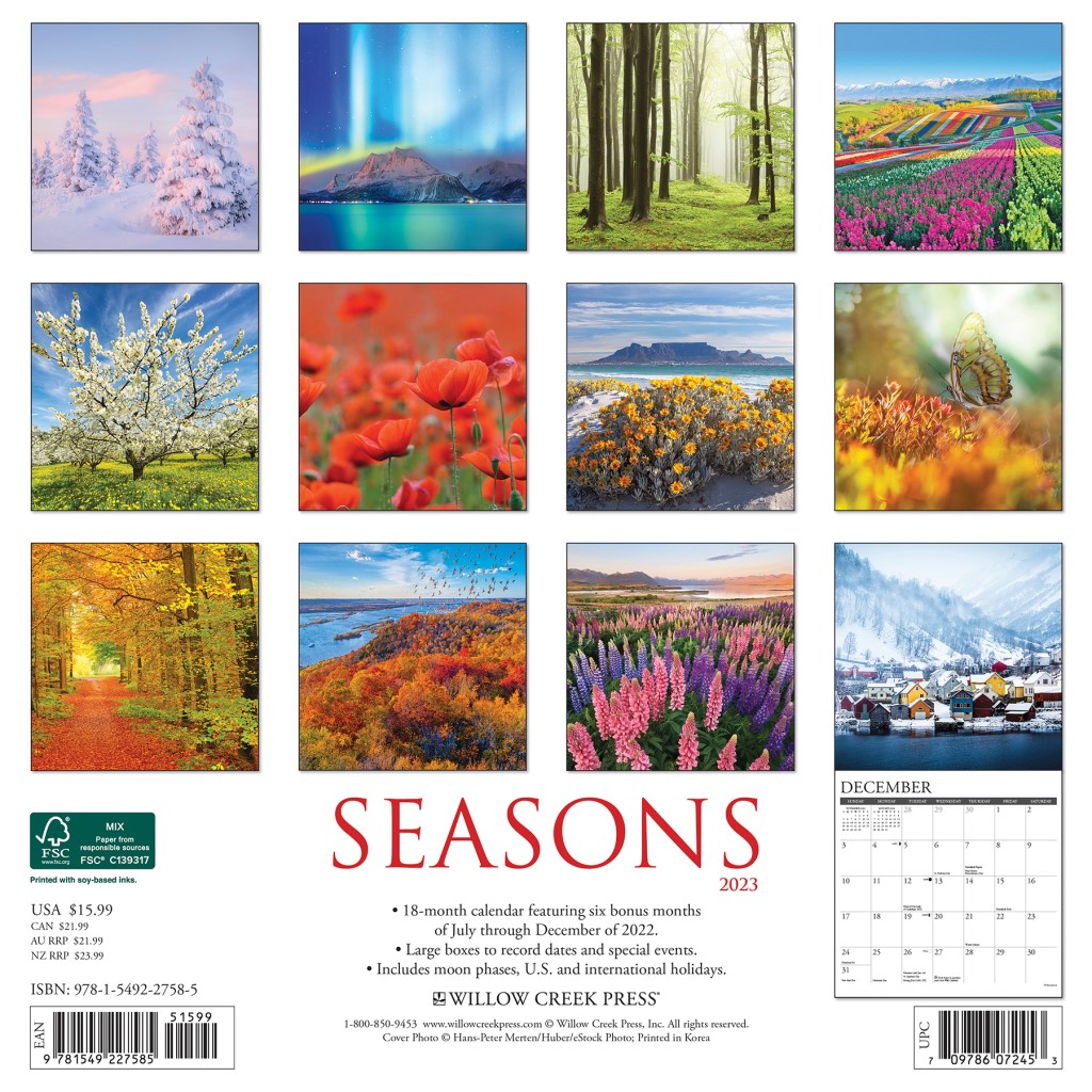 Seasons - 2023 Wall Calendar by Willow Creek Press | 9781549227585 ...
