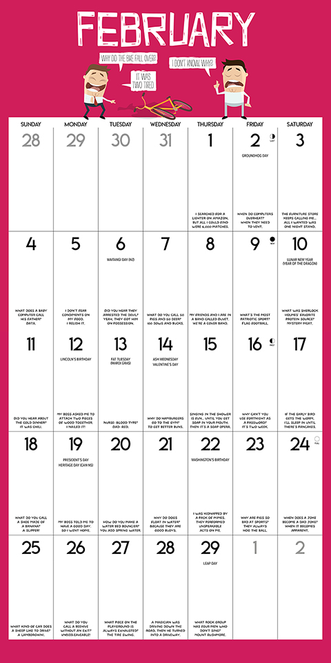 Bad Dad Jokes - 2024 Wall Calendar by Willow Creek Press ...