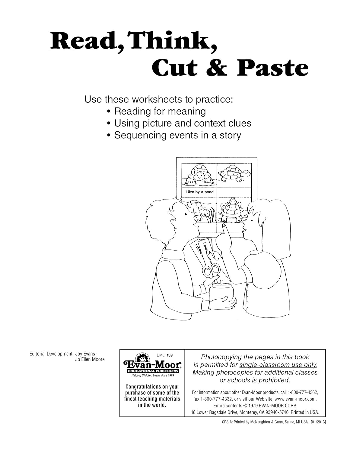 Read, Think, Cut and Paste Activities, Grade 1 - 3 Teacher Resource by ...