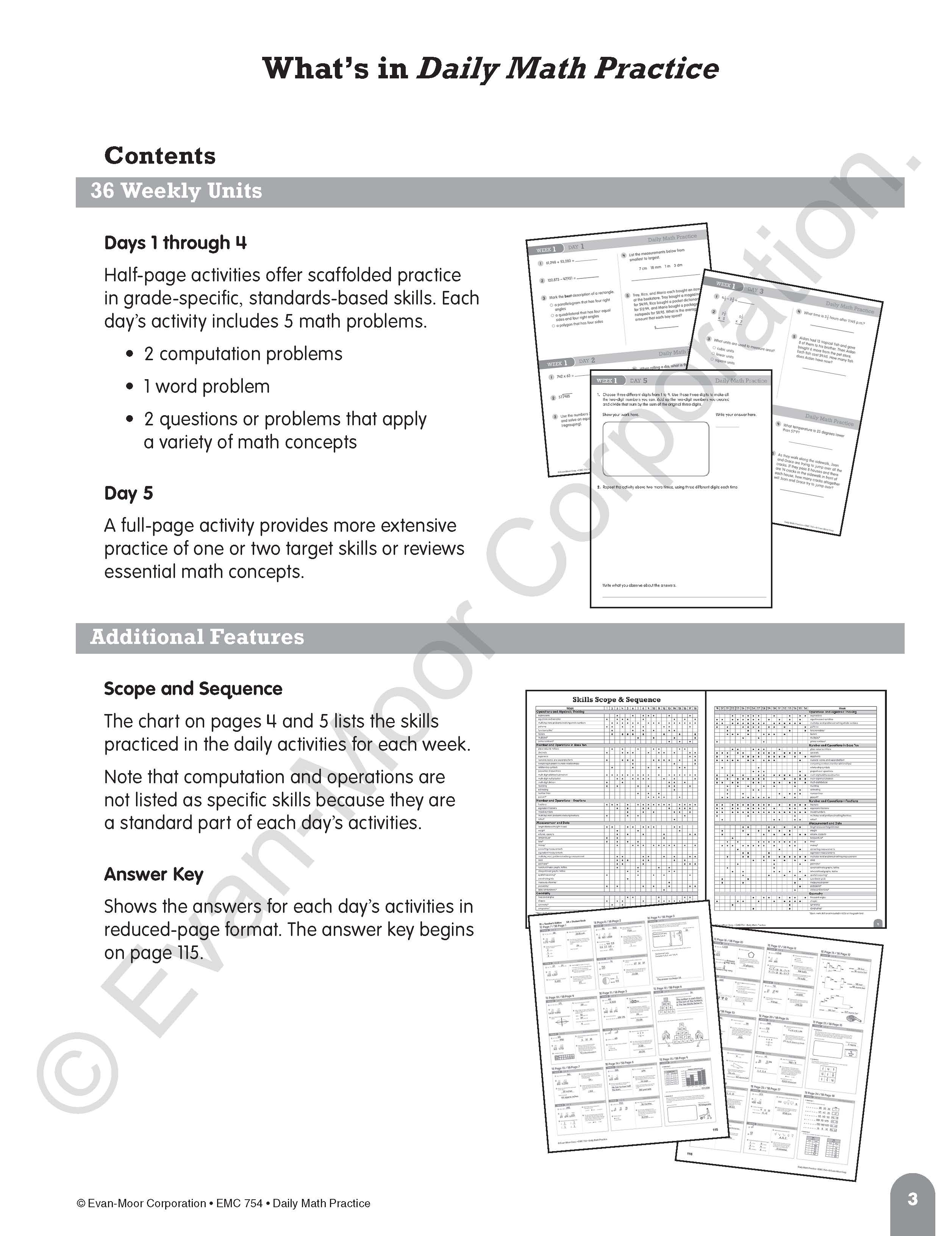 Daily Math Practice, Grade 5 Teacher Edition by Evan-Moor Educational ...