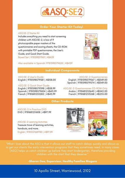 Ages & Stages Questionnaires: Social-Emotional (ASQ:SE-2 ...
