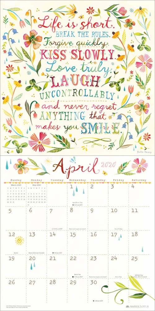 Live The Life You've Imagined - 2020 Wall Calendar by Katie Daisy ...