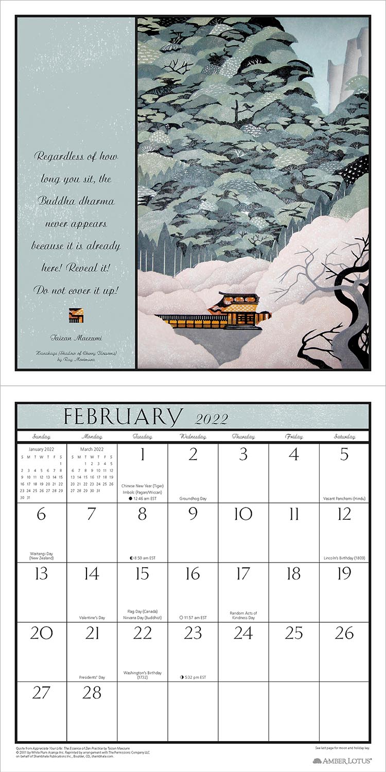 Now and Zen - 2022 Wall Calendar, Contemporary Japanese Prints by Ray ...