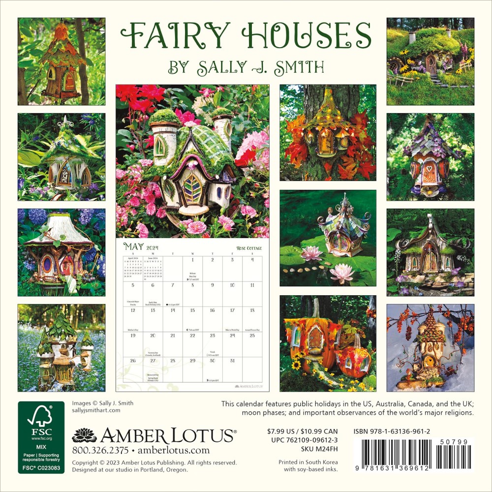 Fairy Houses - 2024 Mini Wall Calendar by Sally Smith | 9781631369612 ...