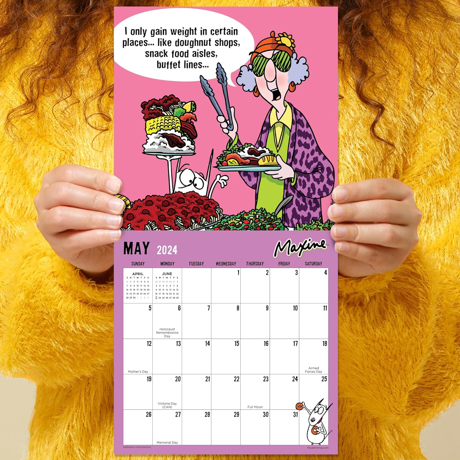 Maxine: Moody Foodie - 2024 Mini Wall Calendar, Large Grids for ...