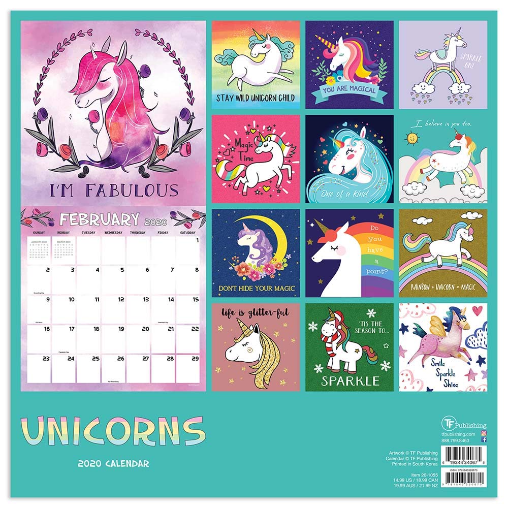 Unicorns 2020 Calendar by TF Publishing | 9781643320670 | Booktopia
