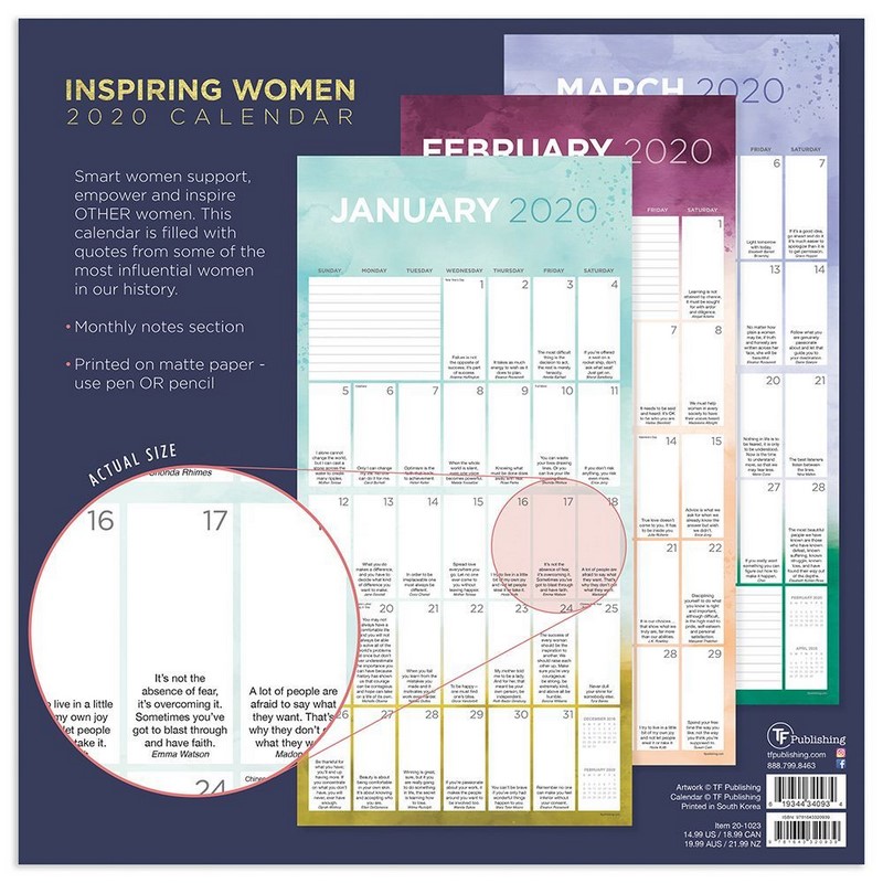 365 Inspiring Women - 2020 Wall Calendar by TF Publishing ...