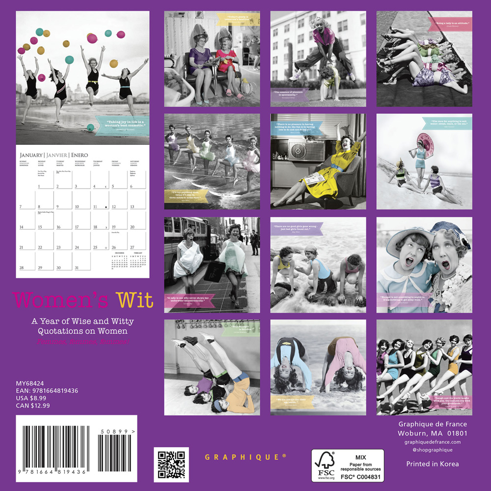 Women's Wit - 2024 Mini Wall Calendar by Graphique de France ...