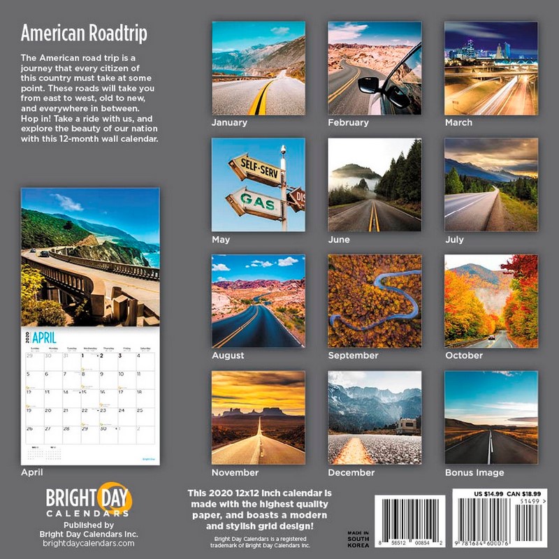 American Roadtrip - 2020 Wall Calendar by Bright Day Publishing ...