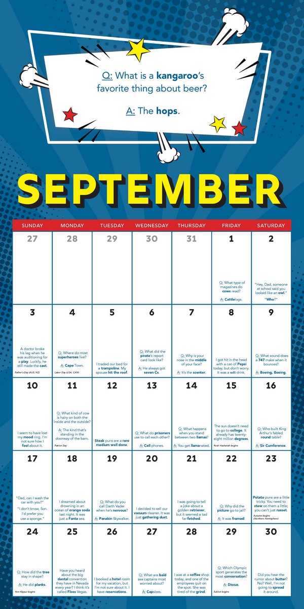 Dad Jokes - 2023 Wall Calendar, 365 Days of Punbelievable Jokes by ...