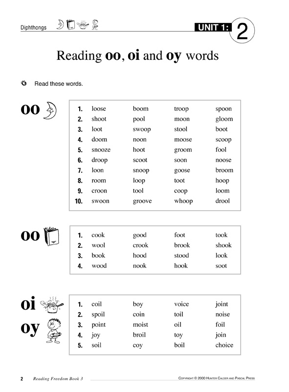 Reading Freedom Book 3 : Diphthongs, Reading Freedom 2000 by Hunter ...