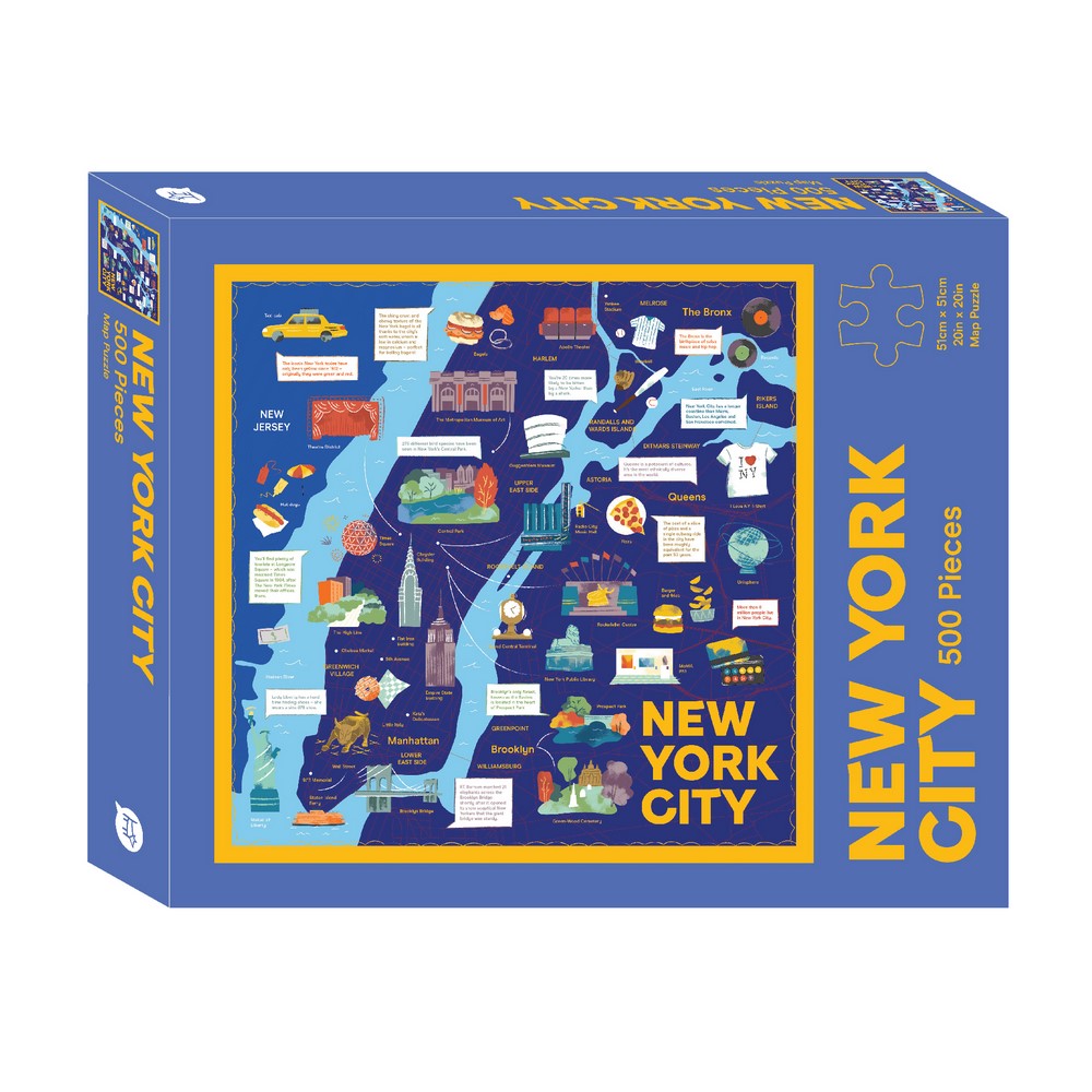 New York City Map Puzzle, 500-Piece Jigsaw Puzzle by Hardie Grant ...
