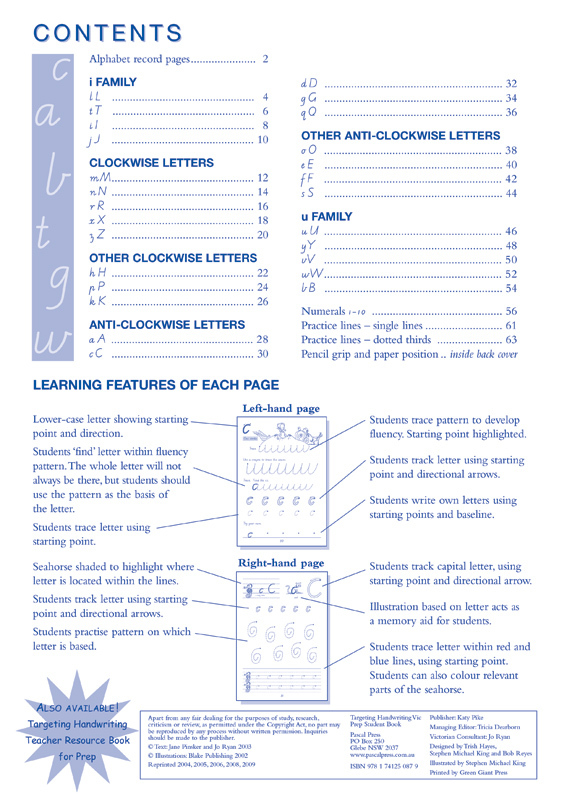 VIC Targeting Handwriting : Prep , Student Book by Jane Pinsker ...