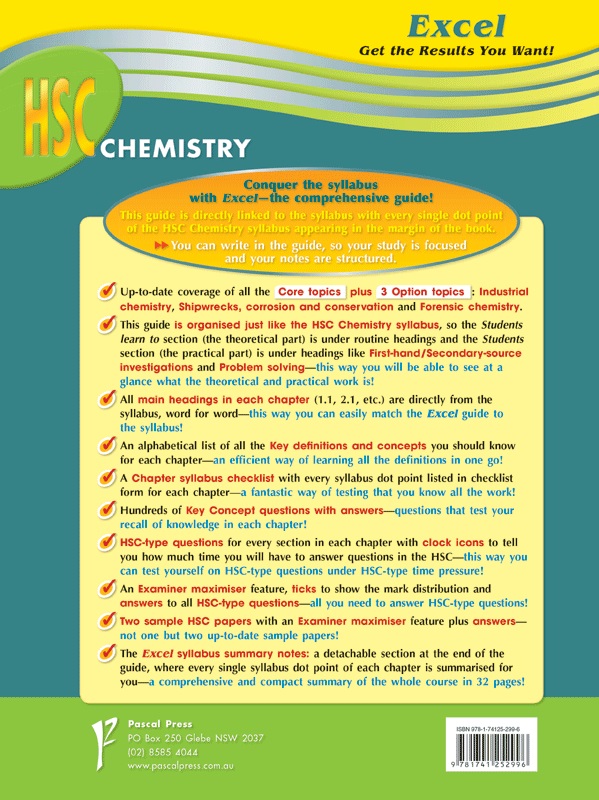 Excel HSC Chemistry by Excel | 9781741252996 | Booktopia