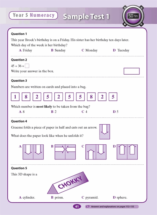 NAPLAN style Numeracy Tests Year 5 Excel By Excel 9781741253603 
