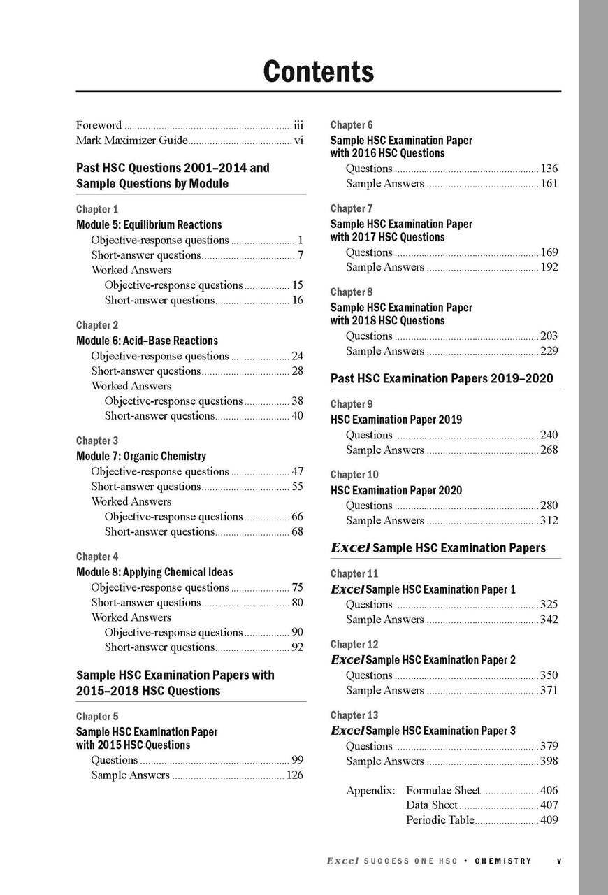 Excel Success One HSC Chemistry, 2021 Edition by Pascal Press ...