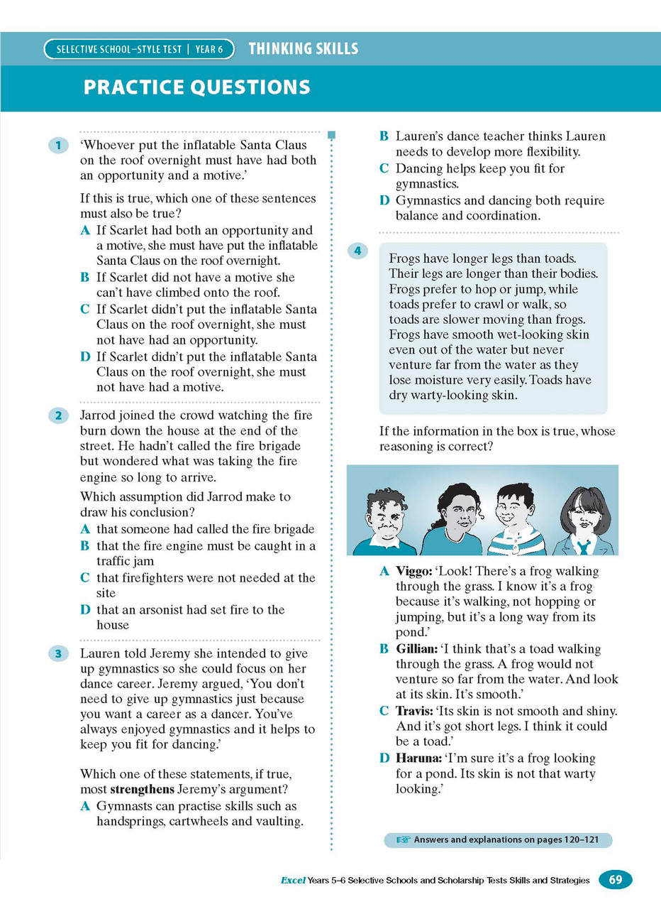 Excel Selective Schools & Scholarship Tests Skills & Strategies Years 5 ...