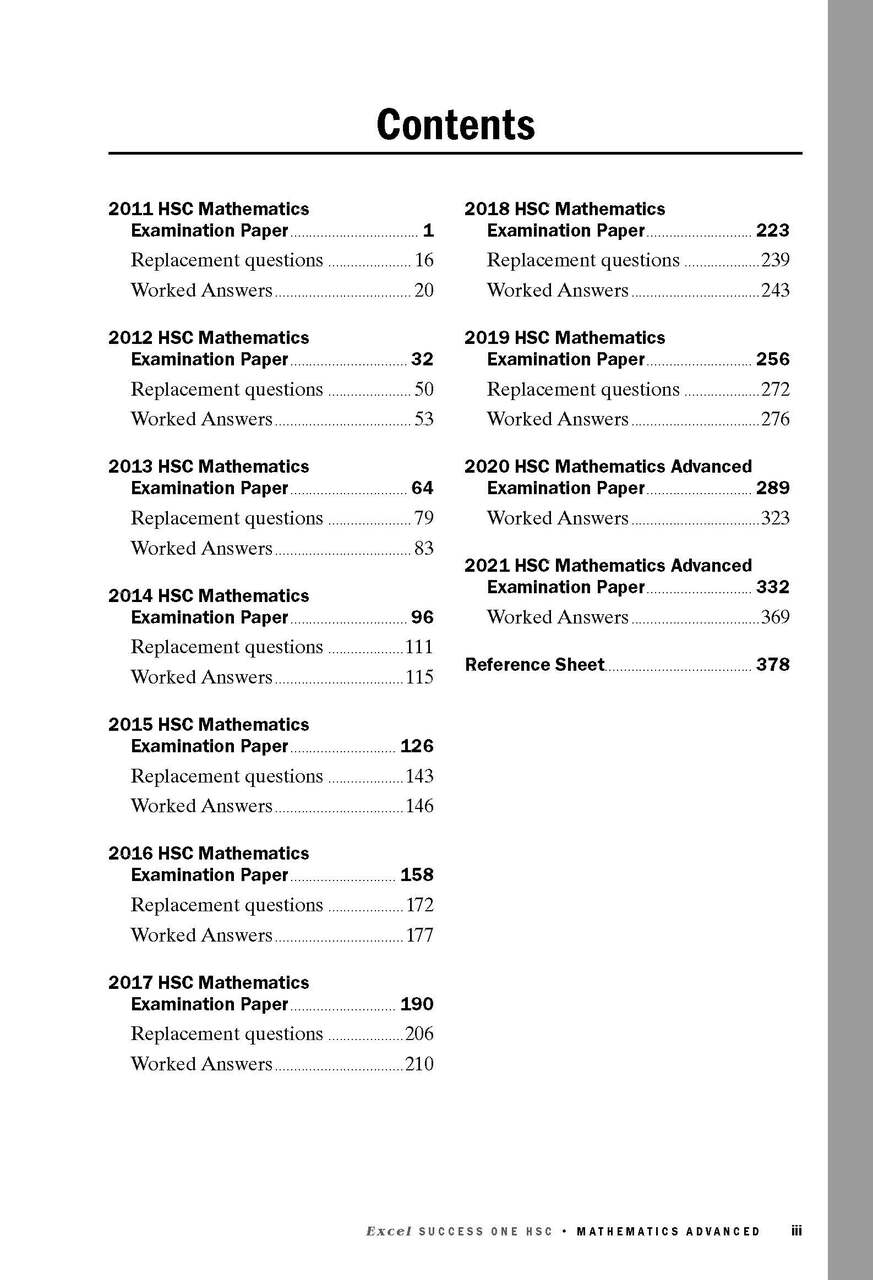 Excel Success One HSC Mathematics Advanced , 2022 Edition by Pascal ...