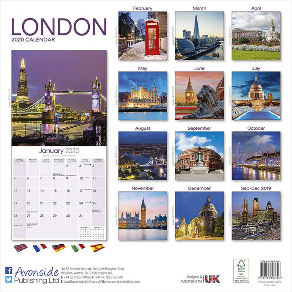 London Calendar 2020 by Avonside Publishing Ltd | 9781785807626 | Booktopia
