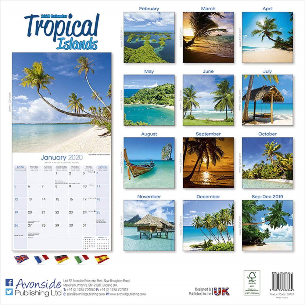 Tropical Island - 2020 Wall Calendar by Avonside Publishing Ltd ...