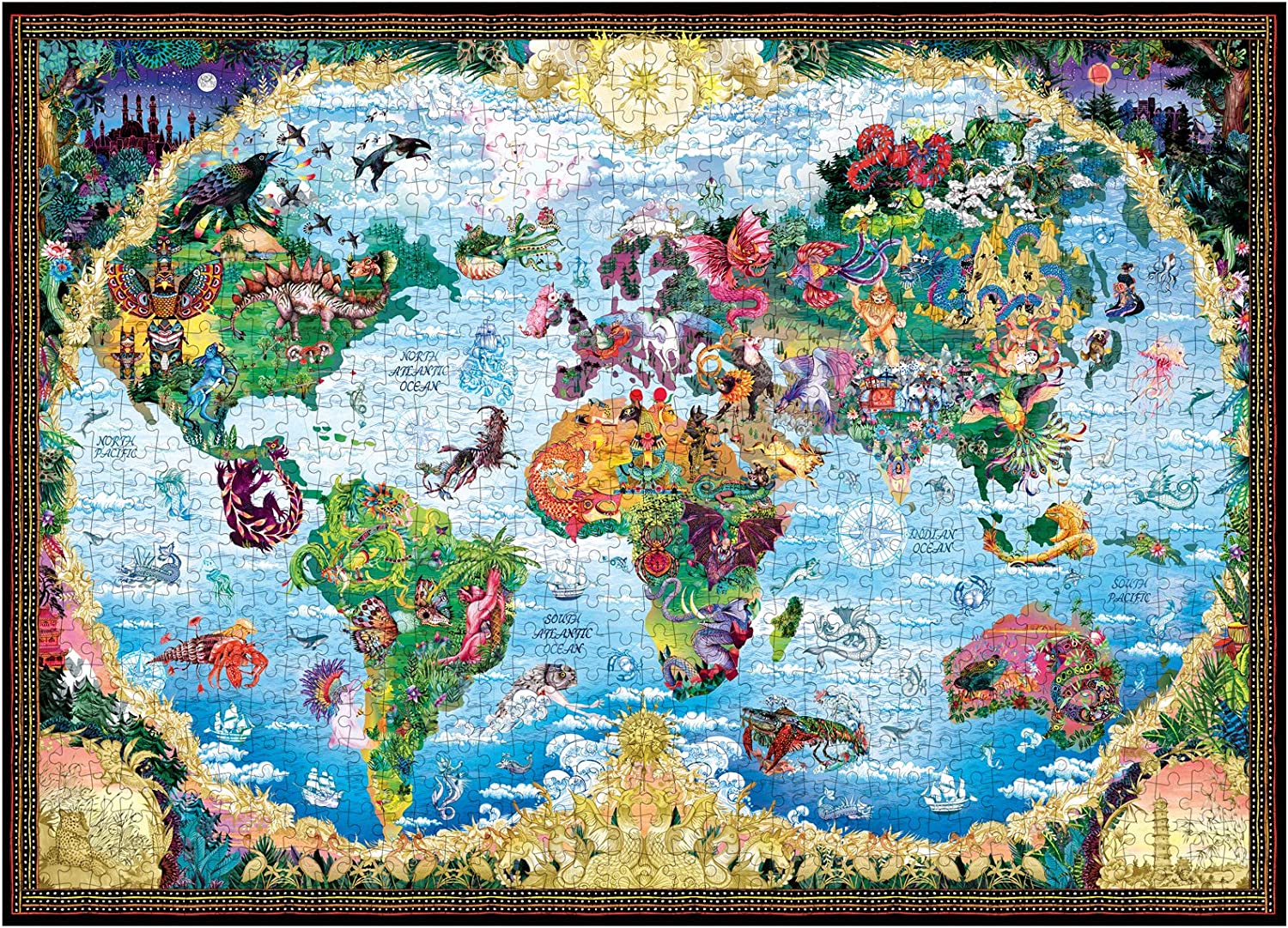 The Mythical World - Puzzle - Filled with Fantastical Creatures, 1000 ...
