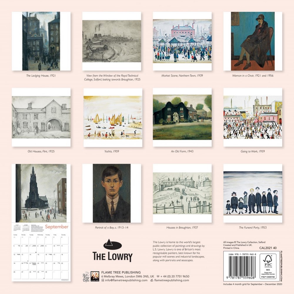 L.S. Lowry Wall Calendar 2021 (Art Calendar) by Flame Tree Studio ...