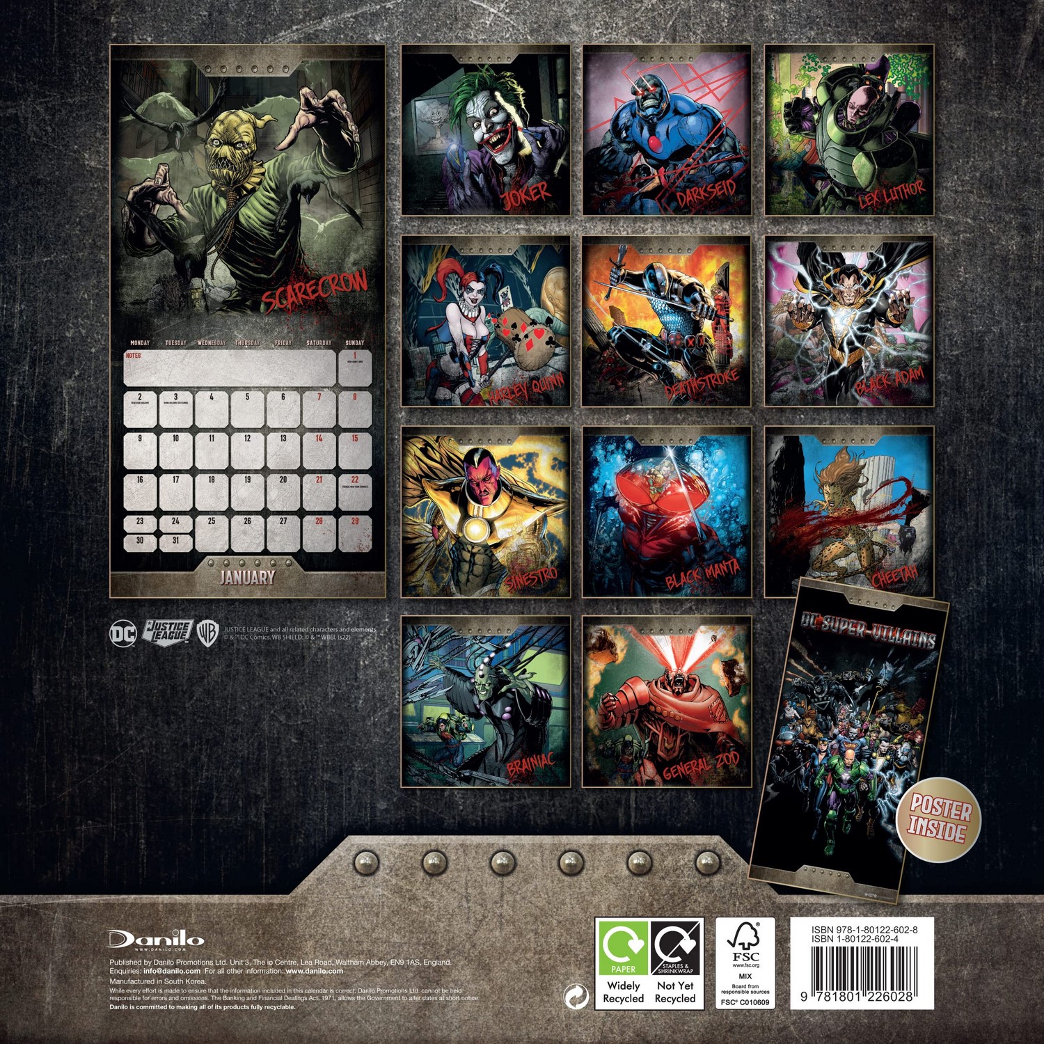 DC Villains - 2023 Wall Calendar by Danilo Promotions | 9781801226028 ...
