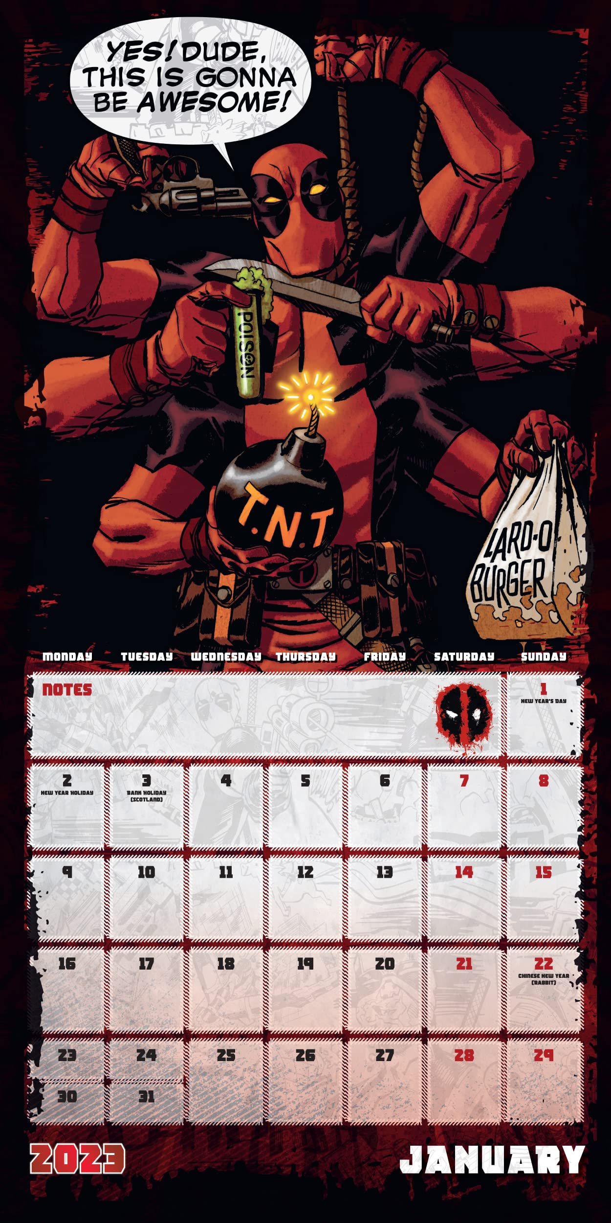 Deadpool (Marvel) - 2023 Wall Calendar by Danilo Promotions ...