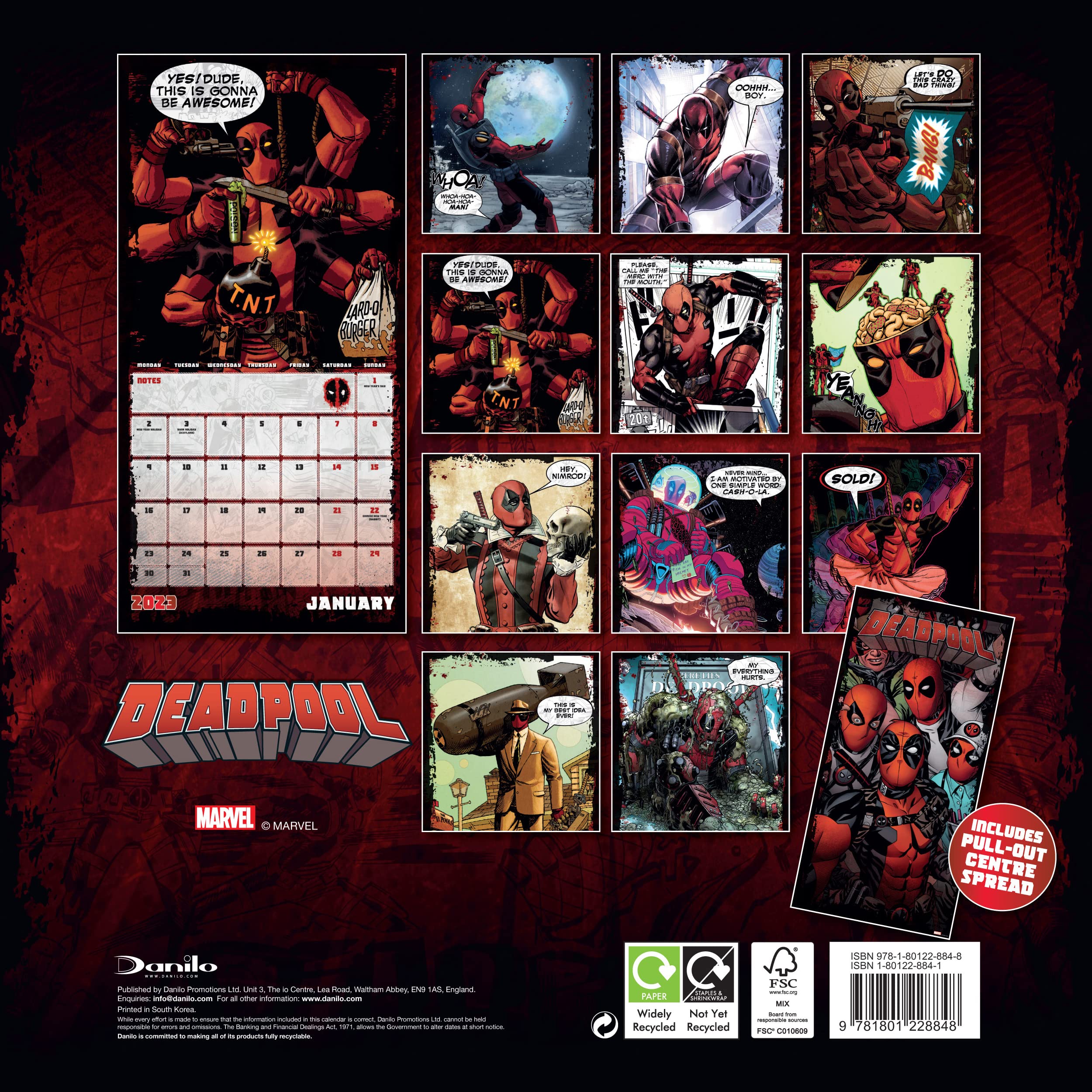 Deadpool (Marvel) - 2023 Wall Calendar by Danilo Promotions ...