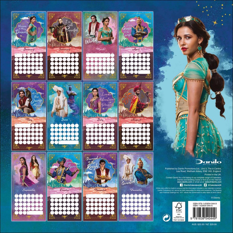 Disney Aladdin - Official 2020 Wall Calendar by Danilo Promotions ...