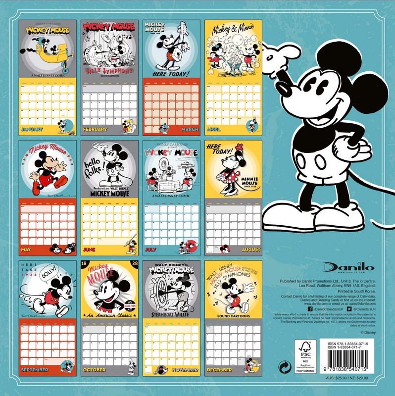 Disney Mickey Mouse Classic - Official 2020 Wall Calendar by Danilo ...