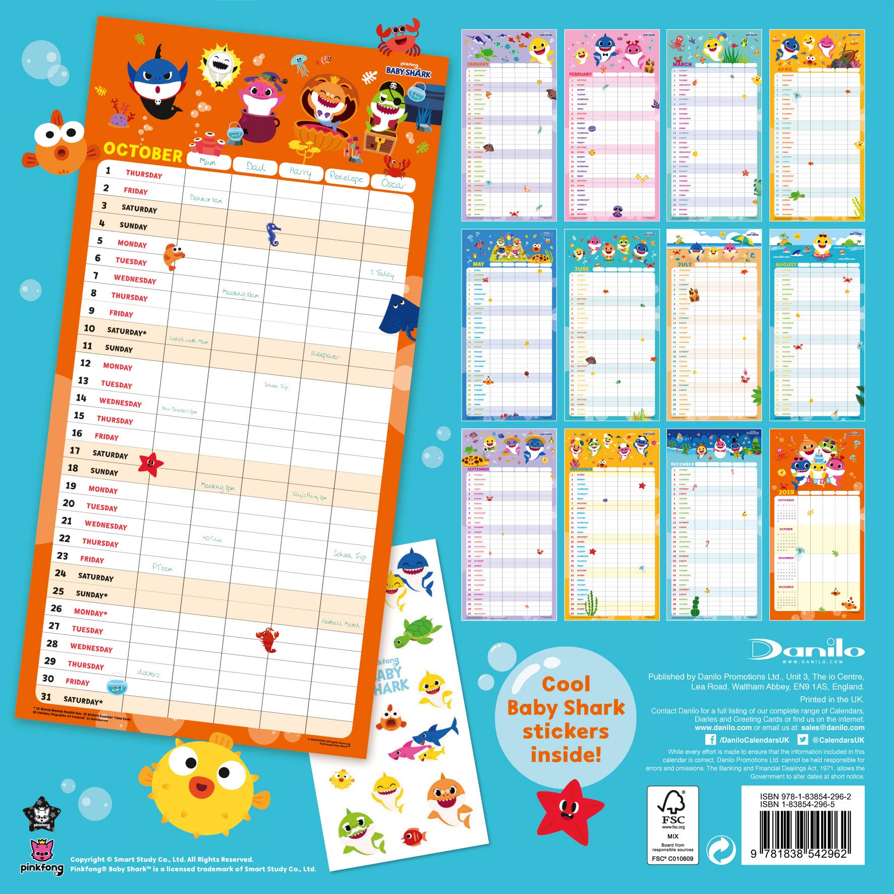 Baby Shark - Official 2020 Family Organiser Wall Calendar ...