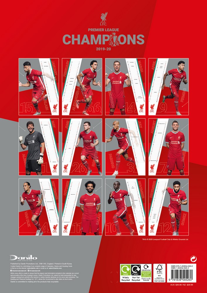 Liverpool FC 2021 Calendar - Official A3 Wall Format Calendar by ...