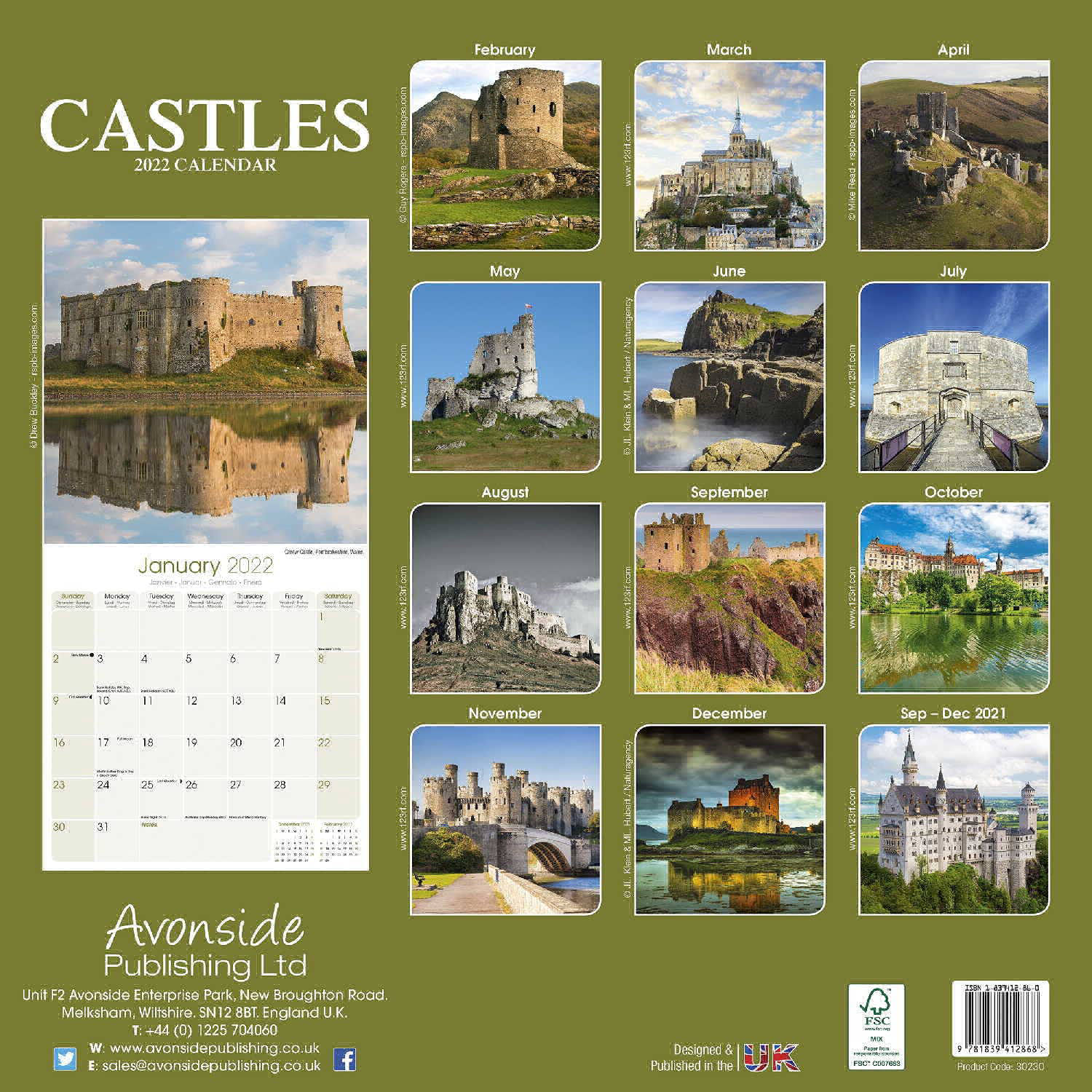 Castles - 2022 Wall Calendar by Avonside Publishing Ltd | 9781839412868 ...